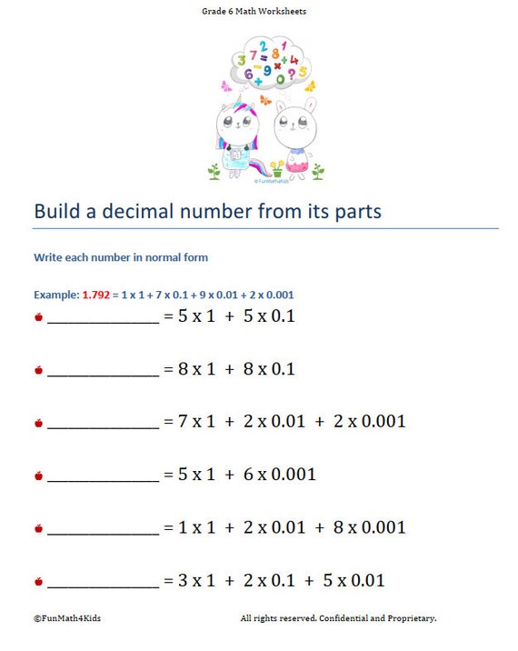 6th Grade Math Worksheets Decimal Scientific Notation 70 Pages ...