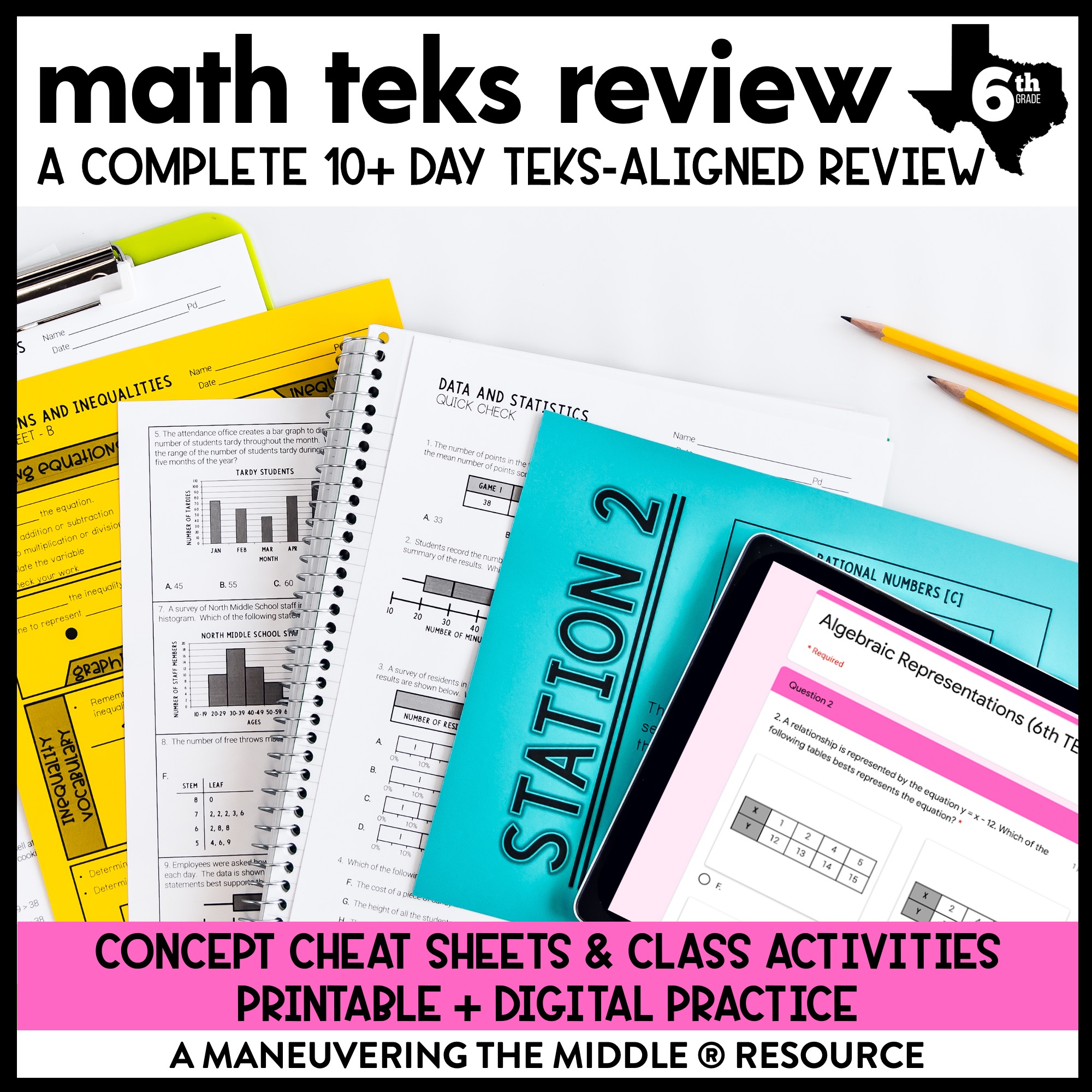 6th Grade Math Review and Test Prep Unit TEKS - Worksheets Library