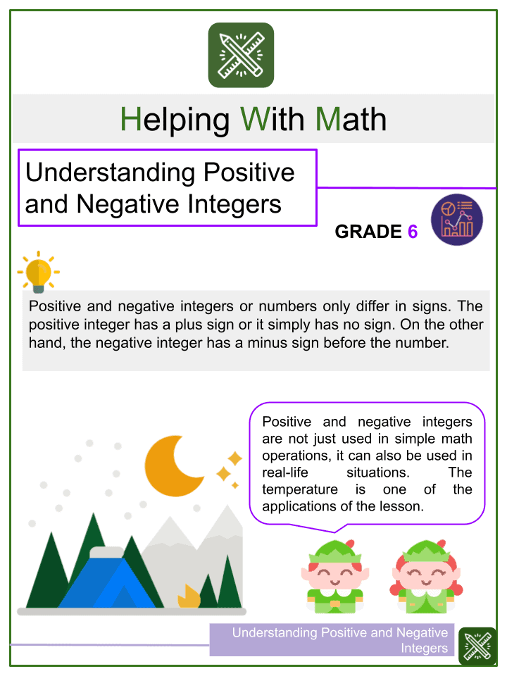 Free 6th grade math worksheet integers, Download Free 6th grade math ...