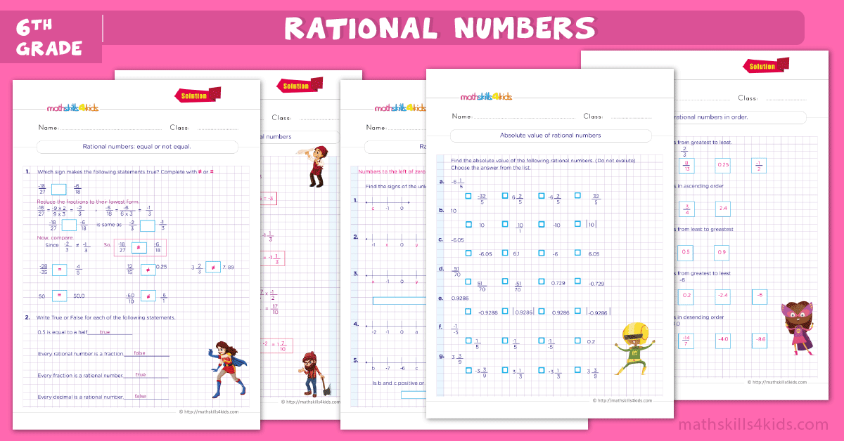 Free 6th grade rational numbers worksheet, Download Free 6th grade ...