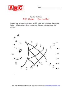 ABC Order- Dot to Dot Worksheet for Pre-K - Kindergarten | Lesson ...