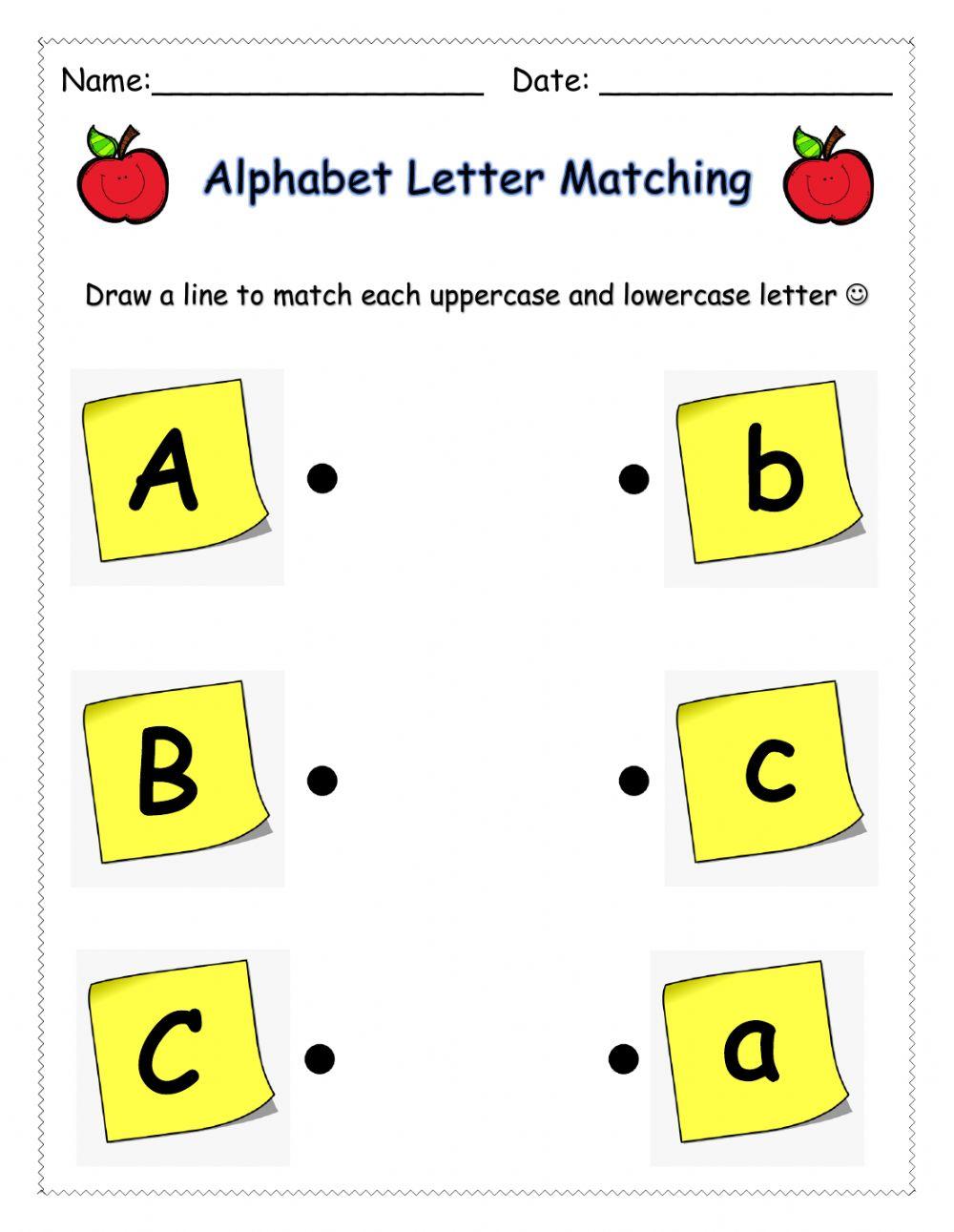 Letter Matching (ABC) worksheet | Live Worksheets - Worksheets Library