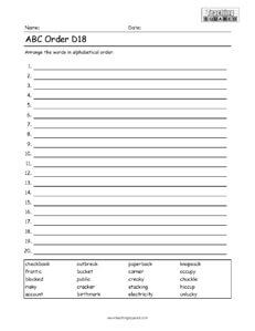 ABC Order Worksheets - Teaching Squared - Worksheets Library