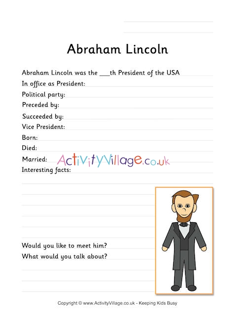 Abraham Lincoln Facts | Worksheet | Education.com - Worksheets Library