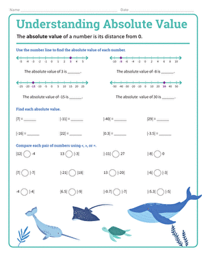 Understanding Absolute Value | Worksheet | Education.com - Worksheets ...