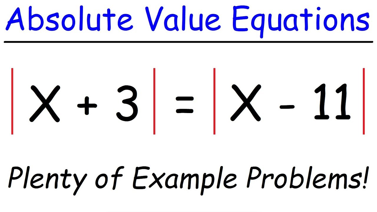 How To Solve Absolute Value Equations Worksheets Library