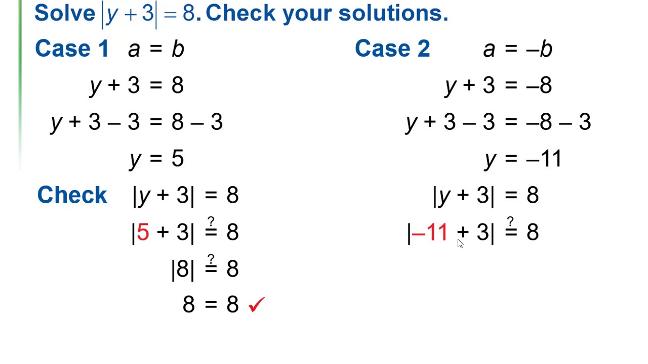 1.4 Solving Absolute Value Equations - Worksheets Library
