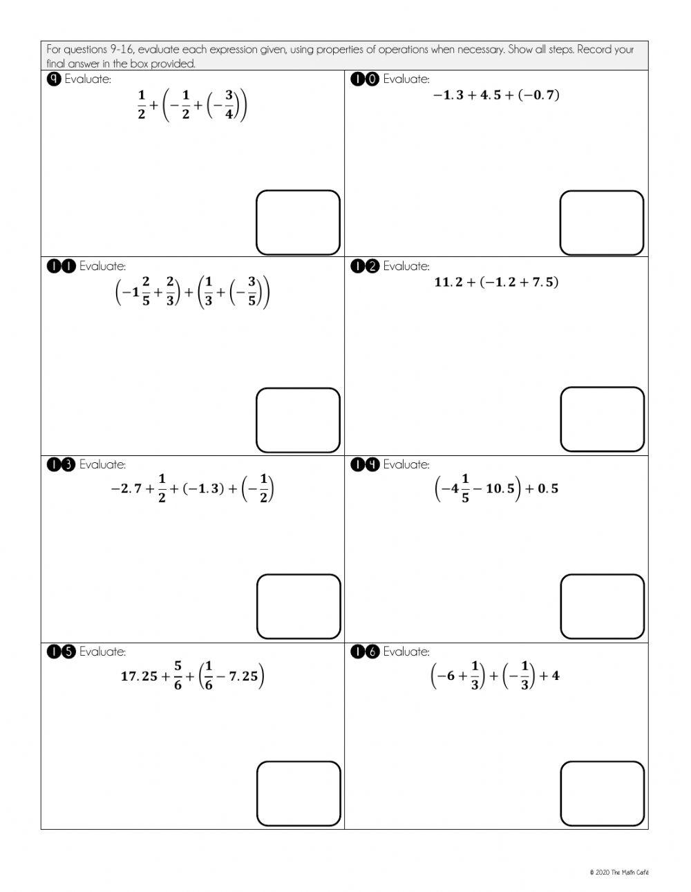 Free add and subtract rational numbers worksheet, Download Free add and ...