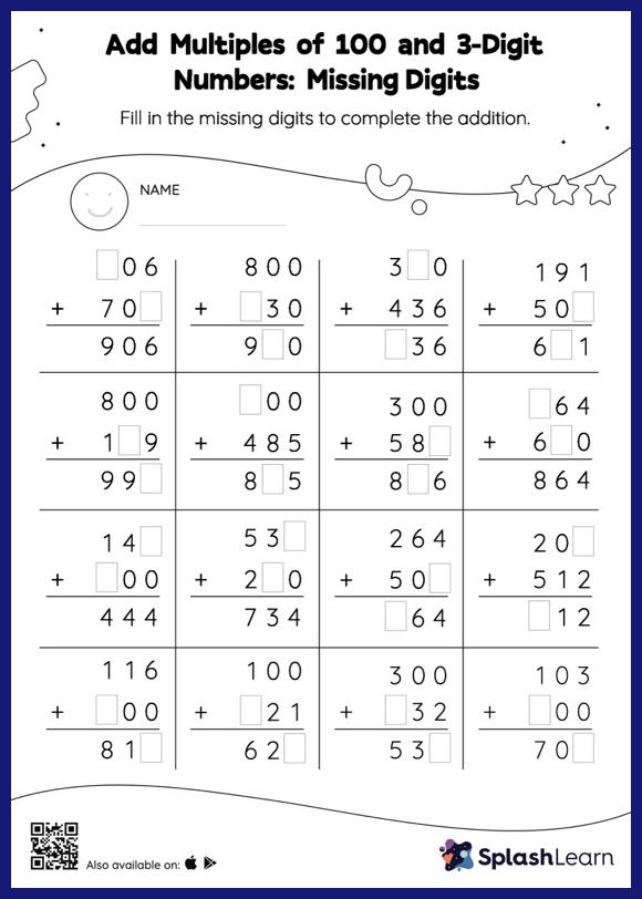 Free Printable Worksheets: Adding 3 Addends Practice