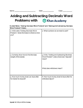 Adding and Subtracting Decimals Worksheets - Math Monks - Worksheets ...