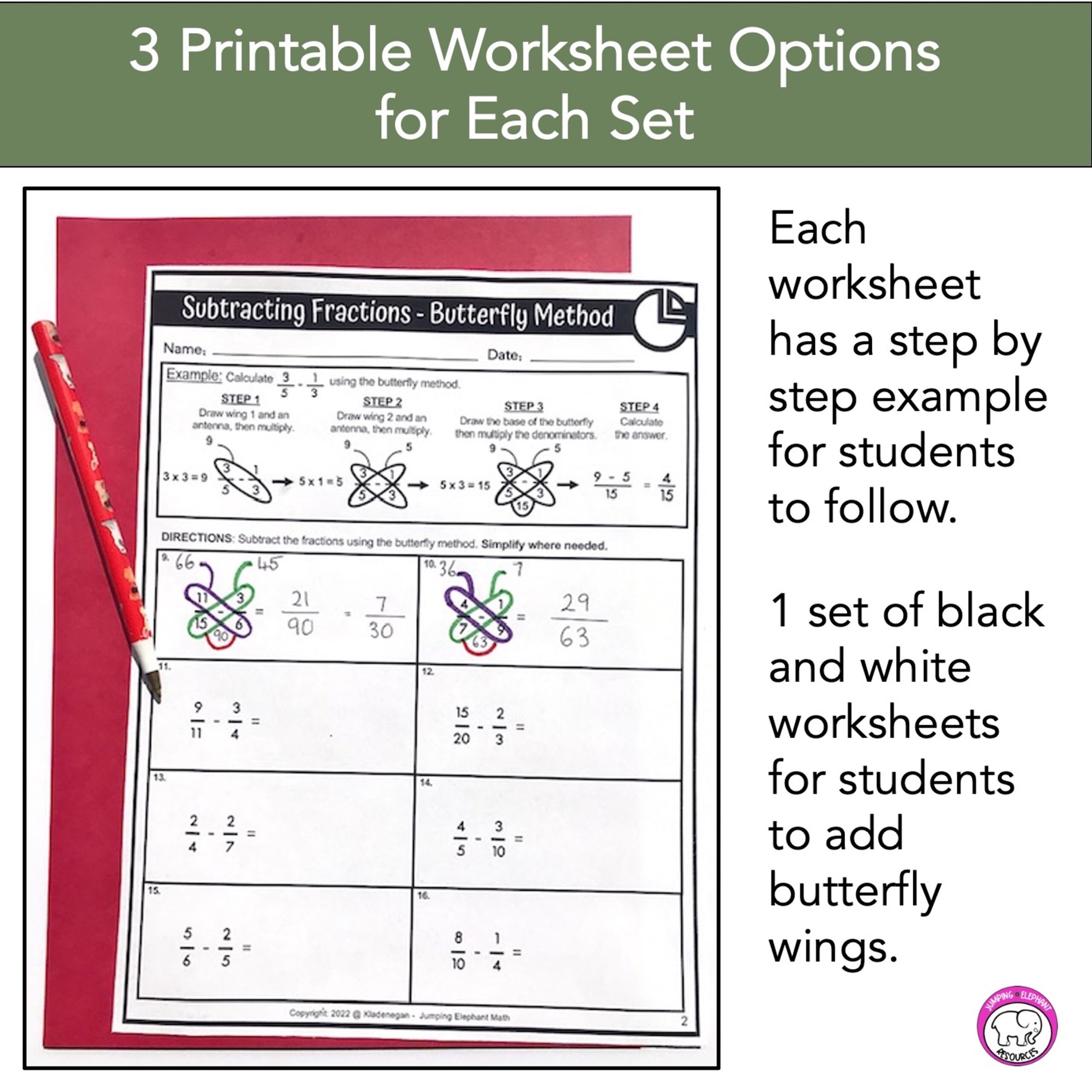 Comparing Adding And Subtracting Fractions Using The Butterfly