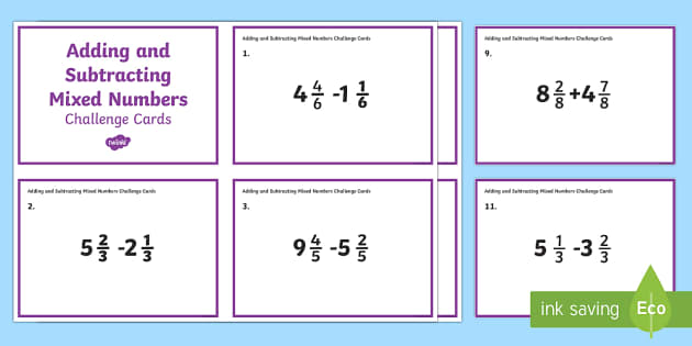 Adding And Subtracting Similar Fractions And Mixed Numbers With