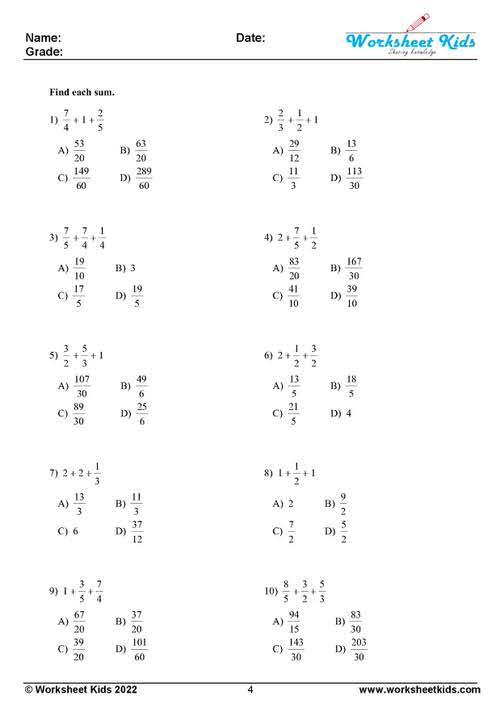 Adding Two Proper Fractions With Unlike Denominators Proper Worksheets Library