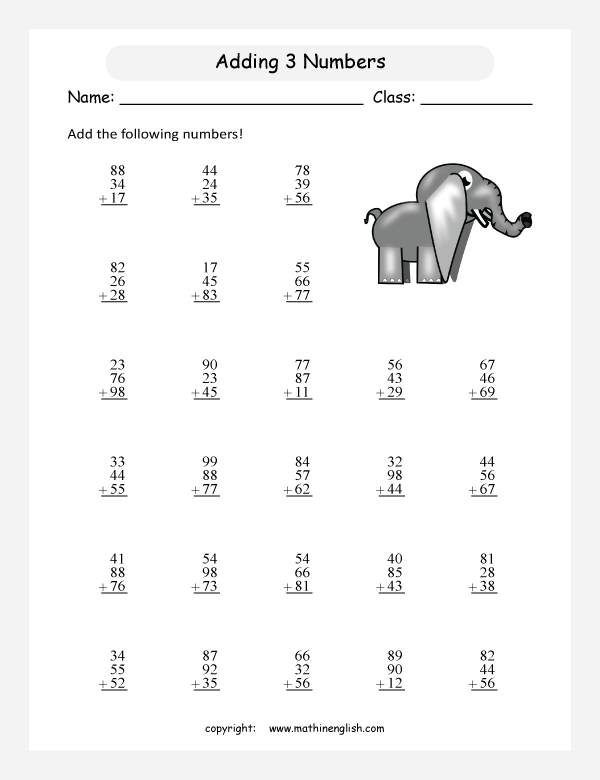 Printable primary math worksheet for math grades 1 to 6 based on ...