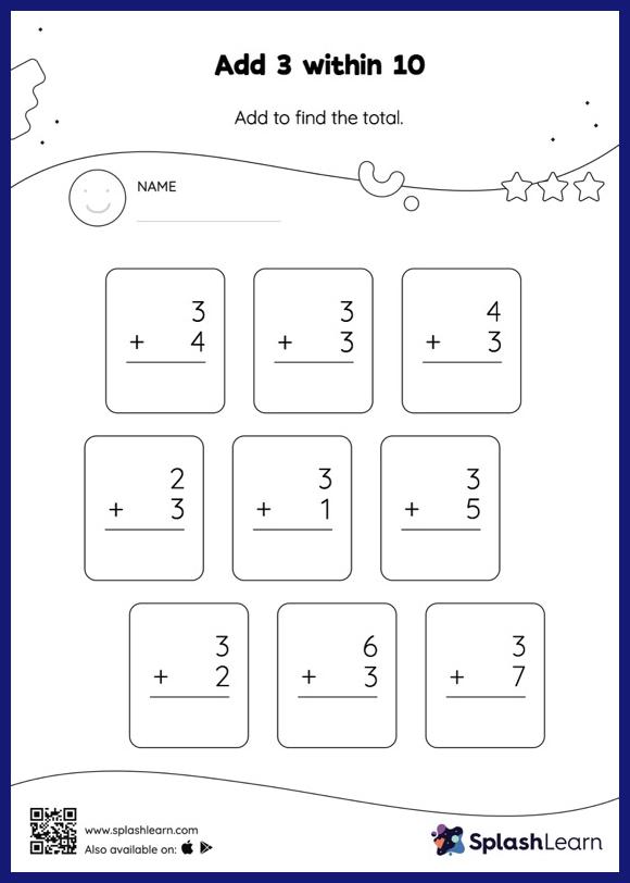 Add 3 numbers to make 10 - Addition Year 1 (aged 5-6) by URBrainy.com ...