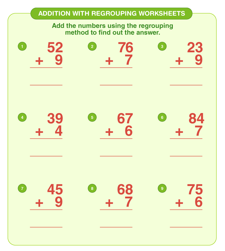 Adding Single Digits to Two Digit Numbers (With Regrouping) | Year ...