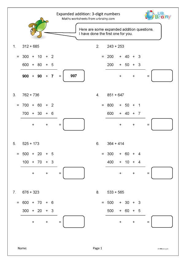 3 Digit Addition - Worksheets, Lessons, and Printables - Worksheets Library