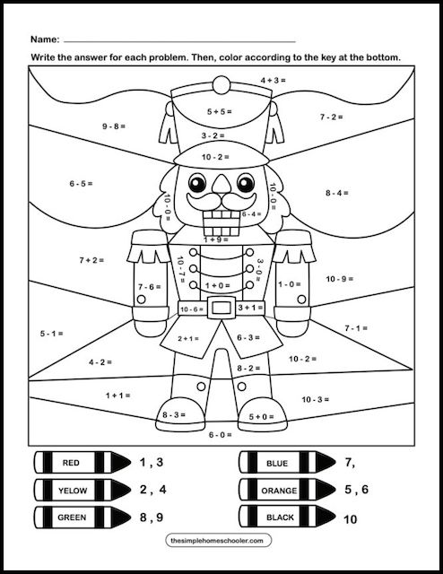10 Free Mixed Addition and Subtraction Color By Number Worksheets ...