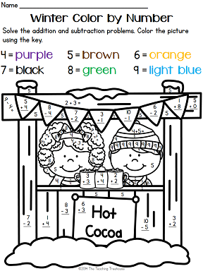 Premium Vector | Paint color by addition and subtraction numbers ...