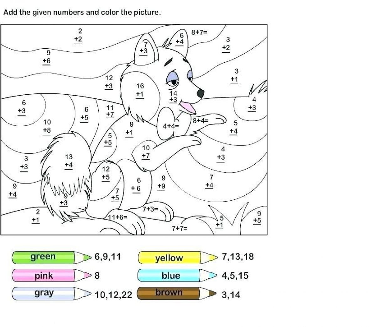Addition Subtraction to 10 Coloring Sheets for Kindergarten ...