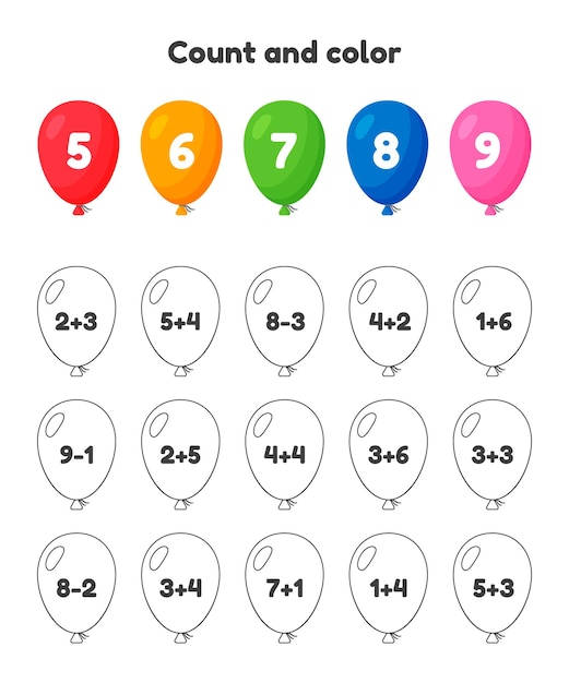 Addition Subtraction to 10 Coloring Sheets for Kindergarten ...