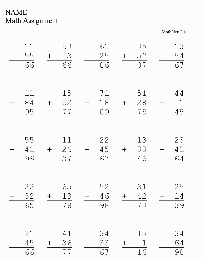 First Grade Addition & Subtraction Worksheets Activities - Math -Place ...