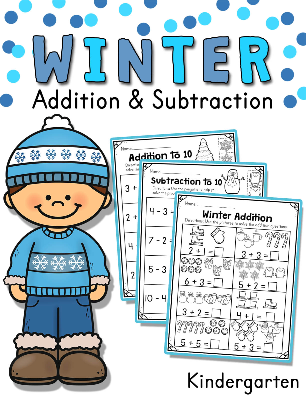 Winter Addition and Subtraction Worksheets (1 to 10) - Worksheets Library