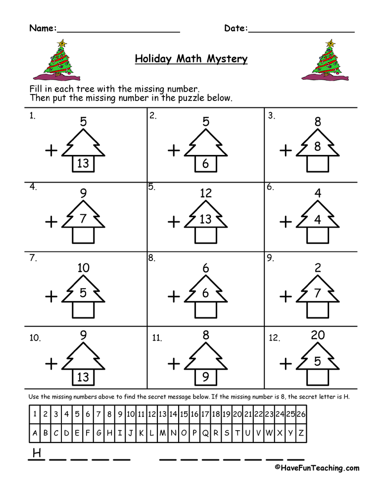 Free addition christmas worksheet, Download Free addition christmas ...