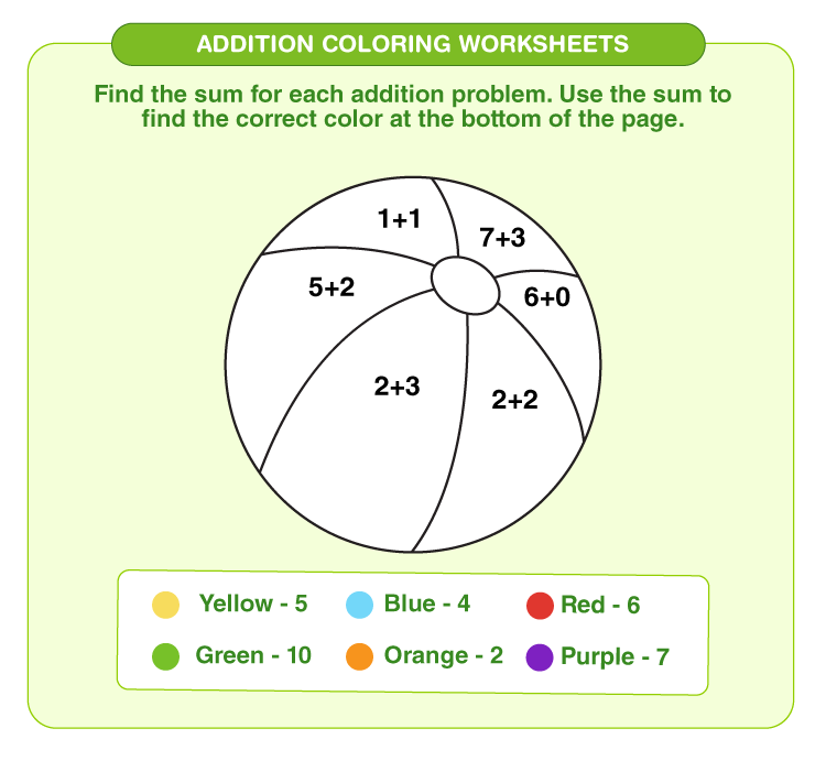Addition Coloring Worksheets | Download Free Printables - Worksheets ...