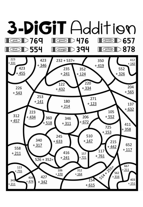 Free Easter Math Printables - Lemon and Kiwi Designs - Worksheets Library