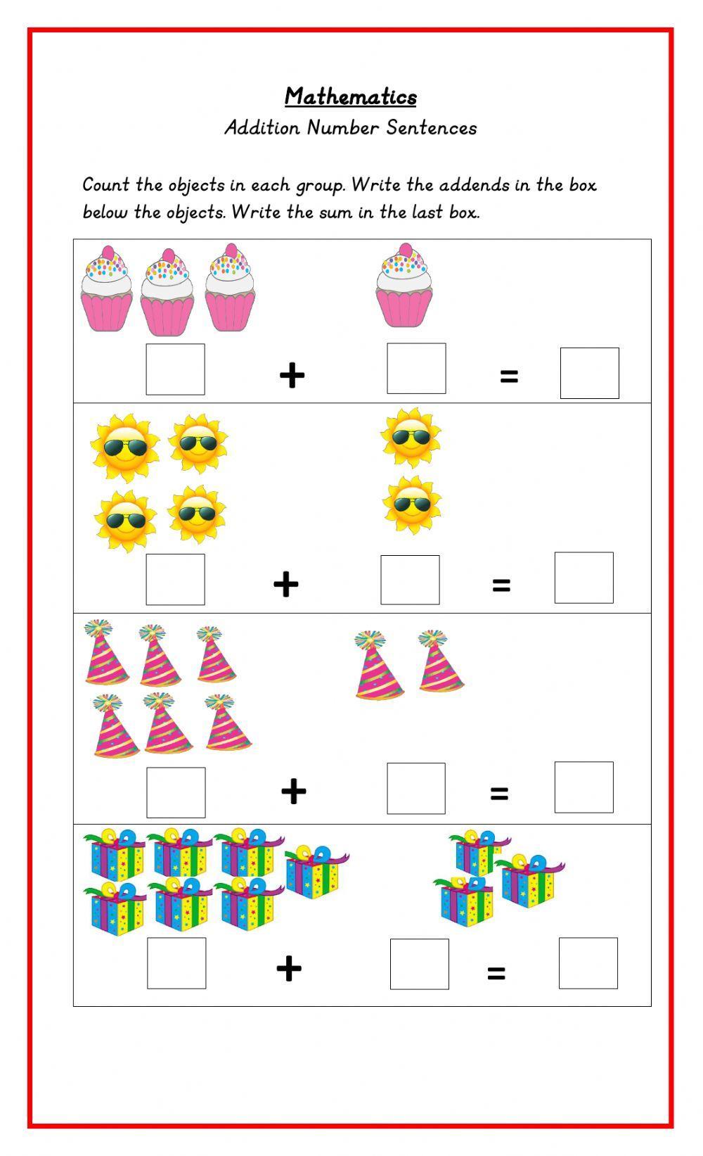 Number Sentences | L_Moss | Live Worksheets - Worksheets Library
