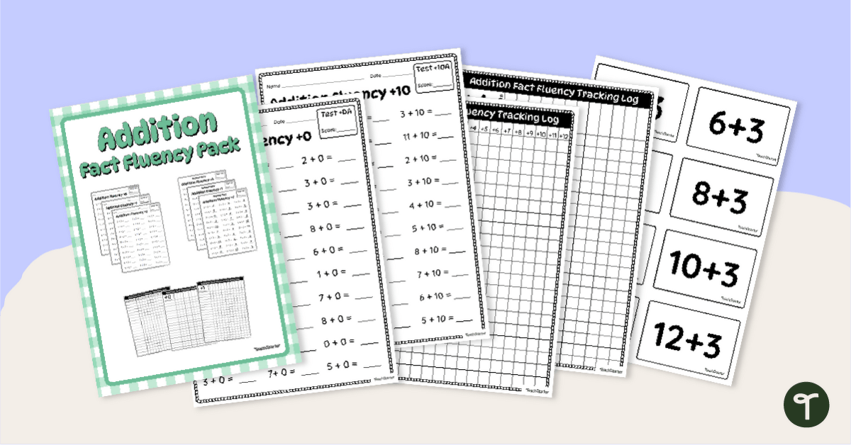 Basic Addition Problems Within 10 Horizontal Timed Practice