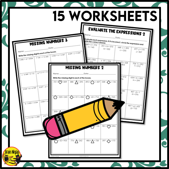 Solving Addition And Subtraction Equations With Variables Math Worksheets Library