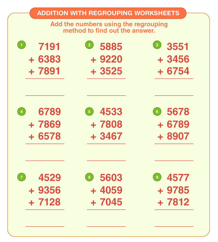 Addition With Regrouping Worksheets| Download Free Printables For Kids ...