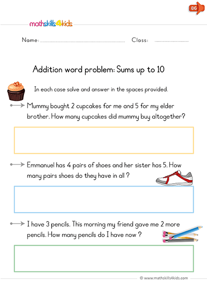 Free printable adding up to 10 worksheets for kindergarten - Worksheets ...