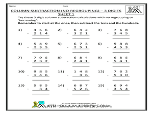 3 Digit Vertical Addition Lesson Plans & Worksheets - Worksheets Library