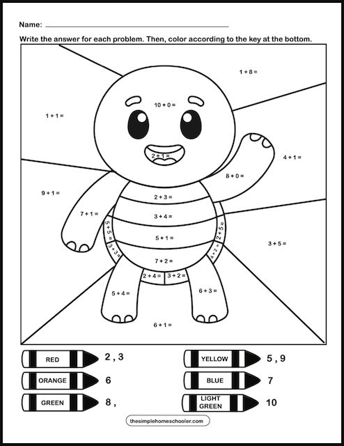 10 Bright Addition Color by Number Worksheets: Easy Print! - The ...