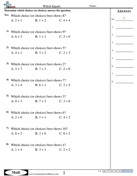 Addition Worksheets | Free - CommonCoreSheets - Worksheets Library