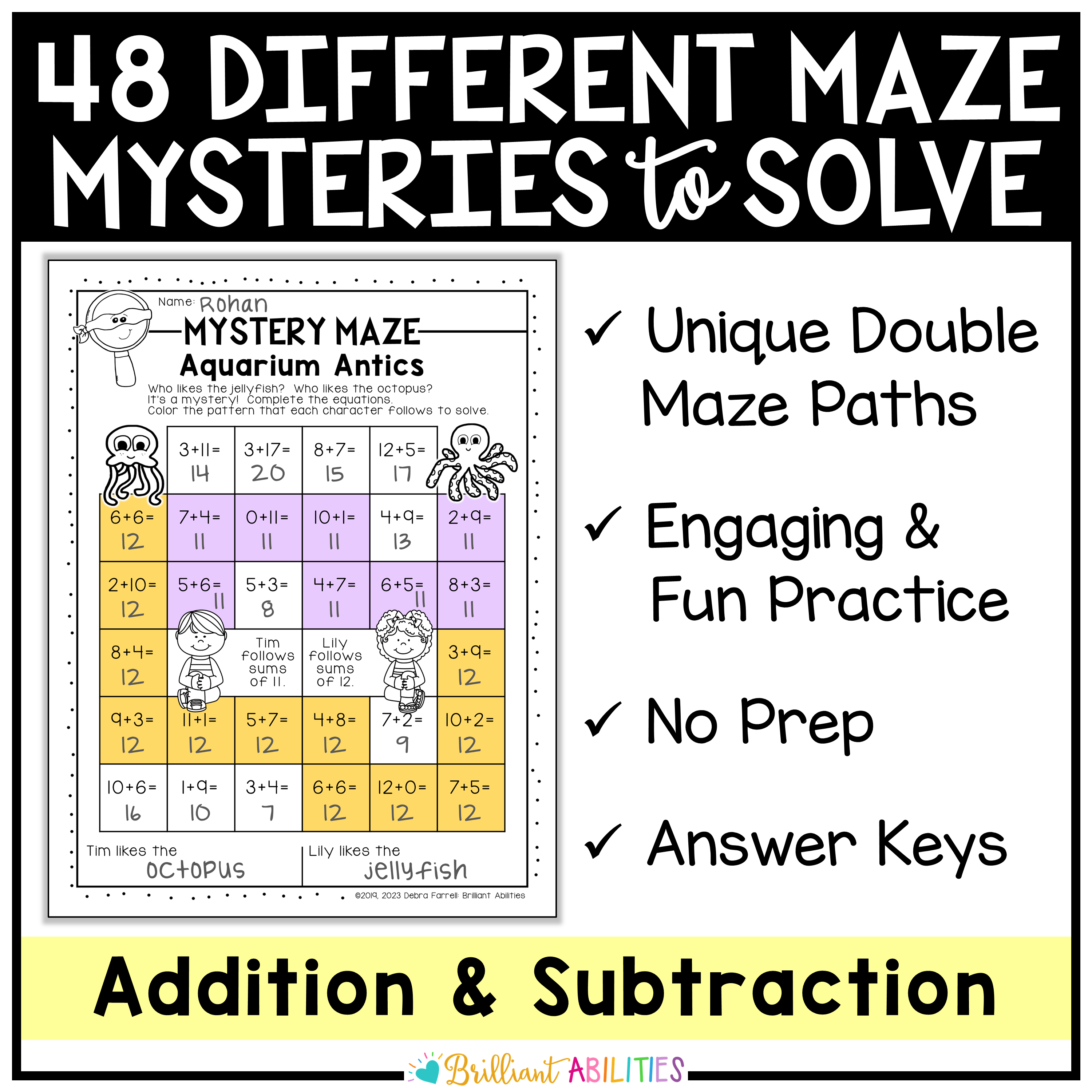 Differentiated Addition & Subtraction Math Fact Fluency Practice ...