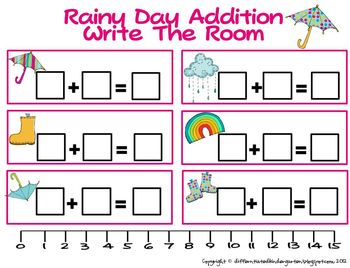 Rainy Day Addition Write the Room - A Differentiated Activity ...