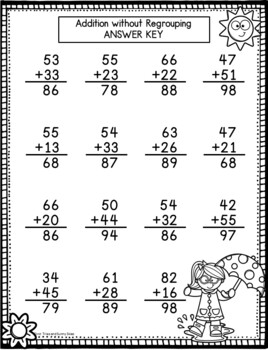 Double Digit Addition (without regrouping) | Double digit addition ...