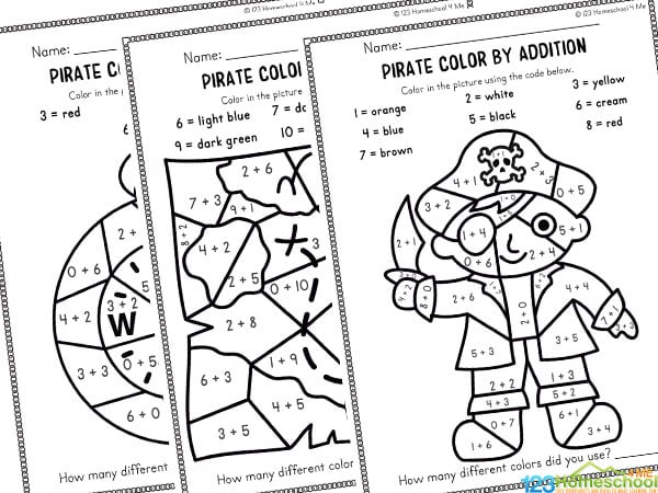 First Grade Math Worksheet Adding within 10 Color by Number | TPT ...