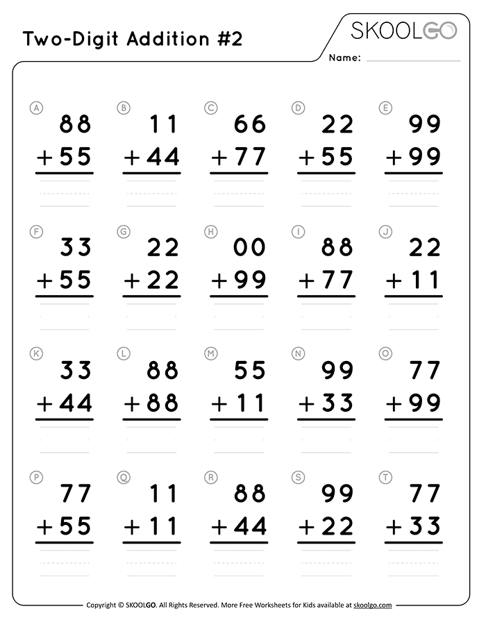 Double Digit Addition Worksheets (with No Carrying) - Aussie ...