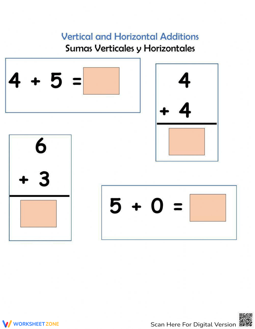 Vertical And Horizontal Additions Worksheet - Worksheets Library