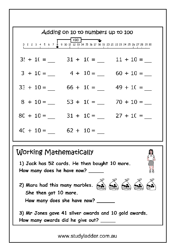 Adding 10 - Studyladder Interactive Learning Games - Worksheets Library