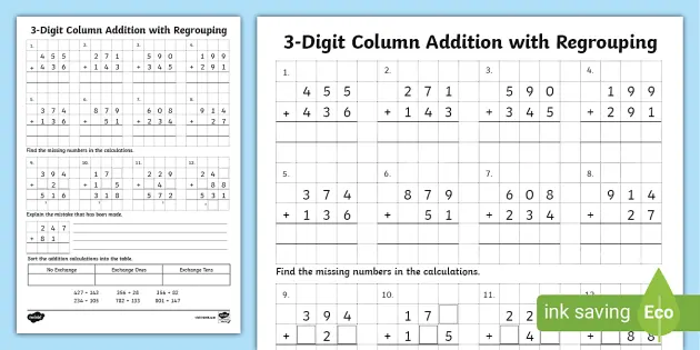 Large Numbers Addition Worksheet (teacher made) - Twinkl - Worksheets ...