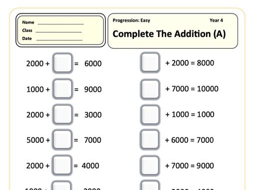Year 4 Addition Worksheet Easy Teaching Resources Worksheets Library