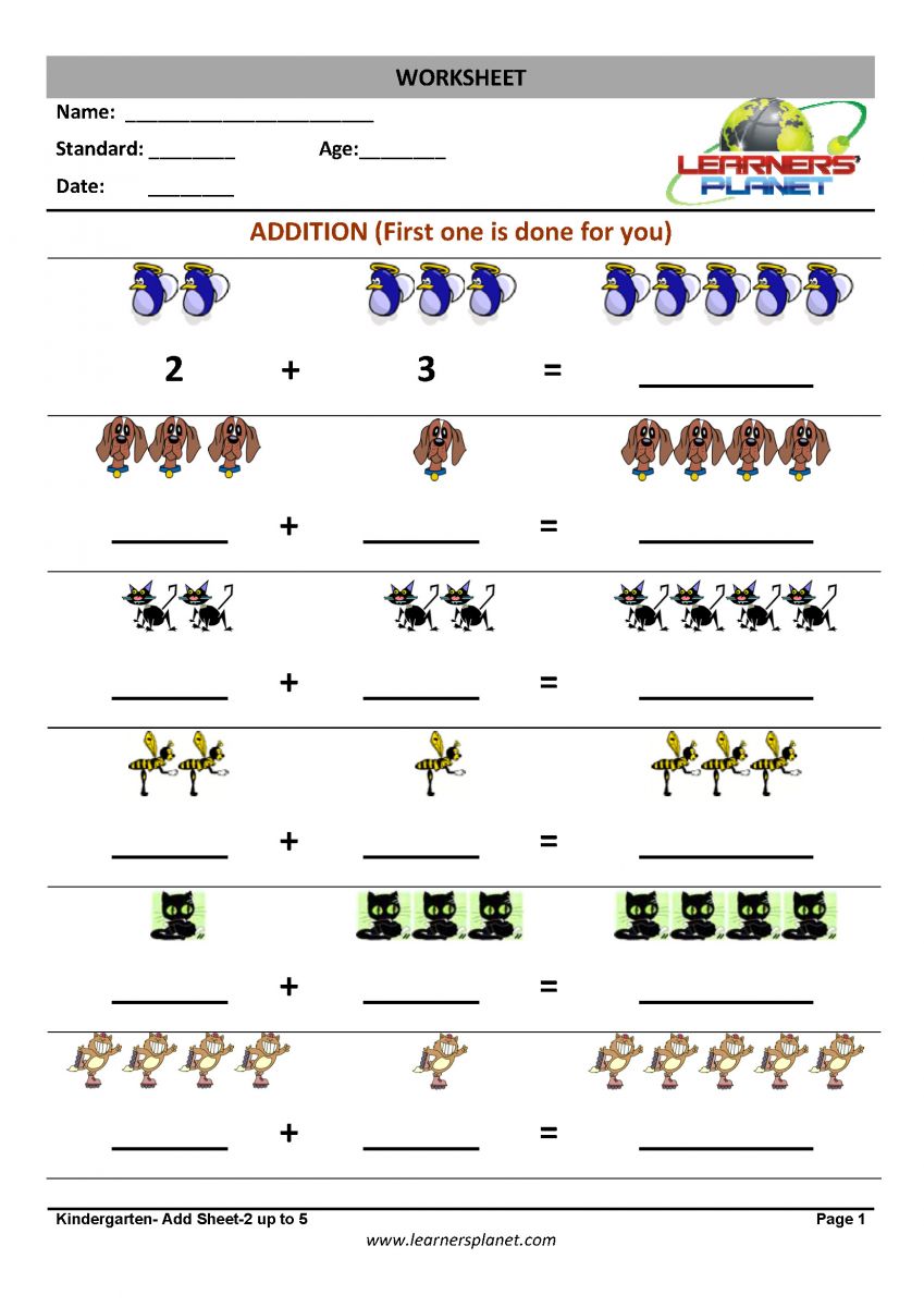 Free addition worksheet sum up to, Download Free addition worksheet sum ...