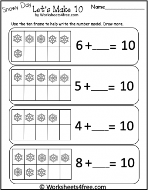 Make 10 Strategy to Add Numbers on a Ten-Frame - Math Worksheets ...