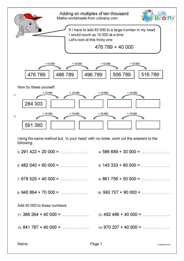 Addition Worksheet Up to 10,000: Practice and Improve Your Addition Skills